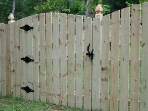 Charleston Spaced Privacy natural wood fencing - Bryant Fence