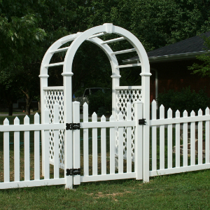Vinyl Arbor backyard Windsor Picket - Bryant Fence