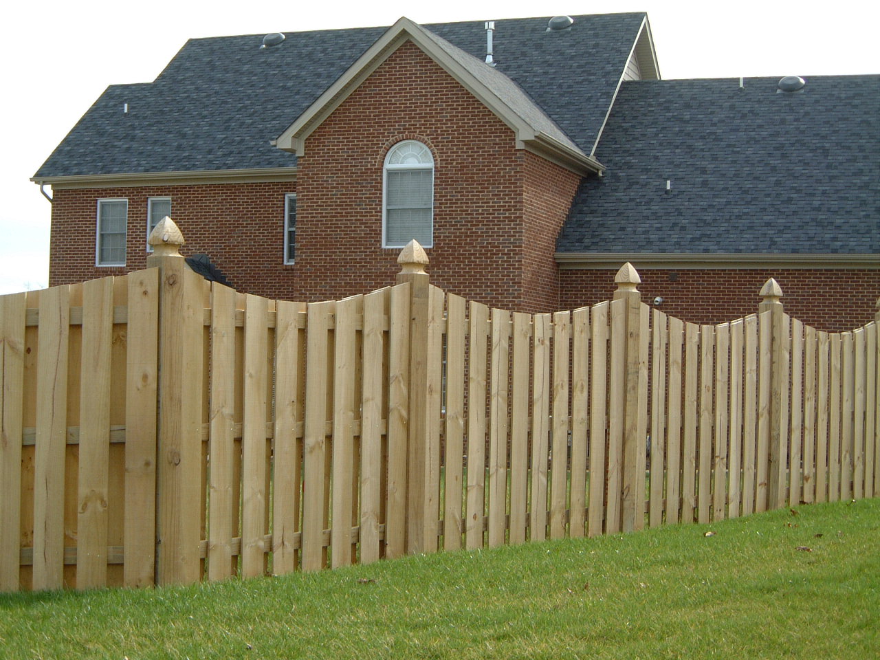 Windsor Shadowbox Privacy fence natural wood fencing - Bryant Fence
